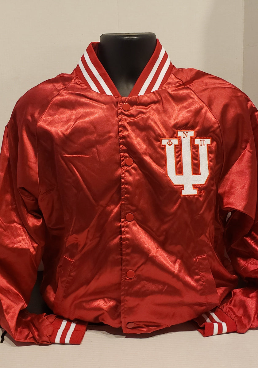 Kappa Alpha Psi(Crimson) (IU) Bomber Jacket – KLASSY GREEK EMBLEMS