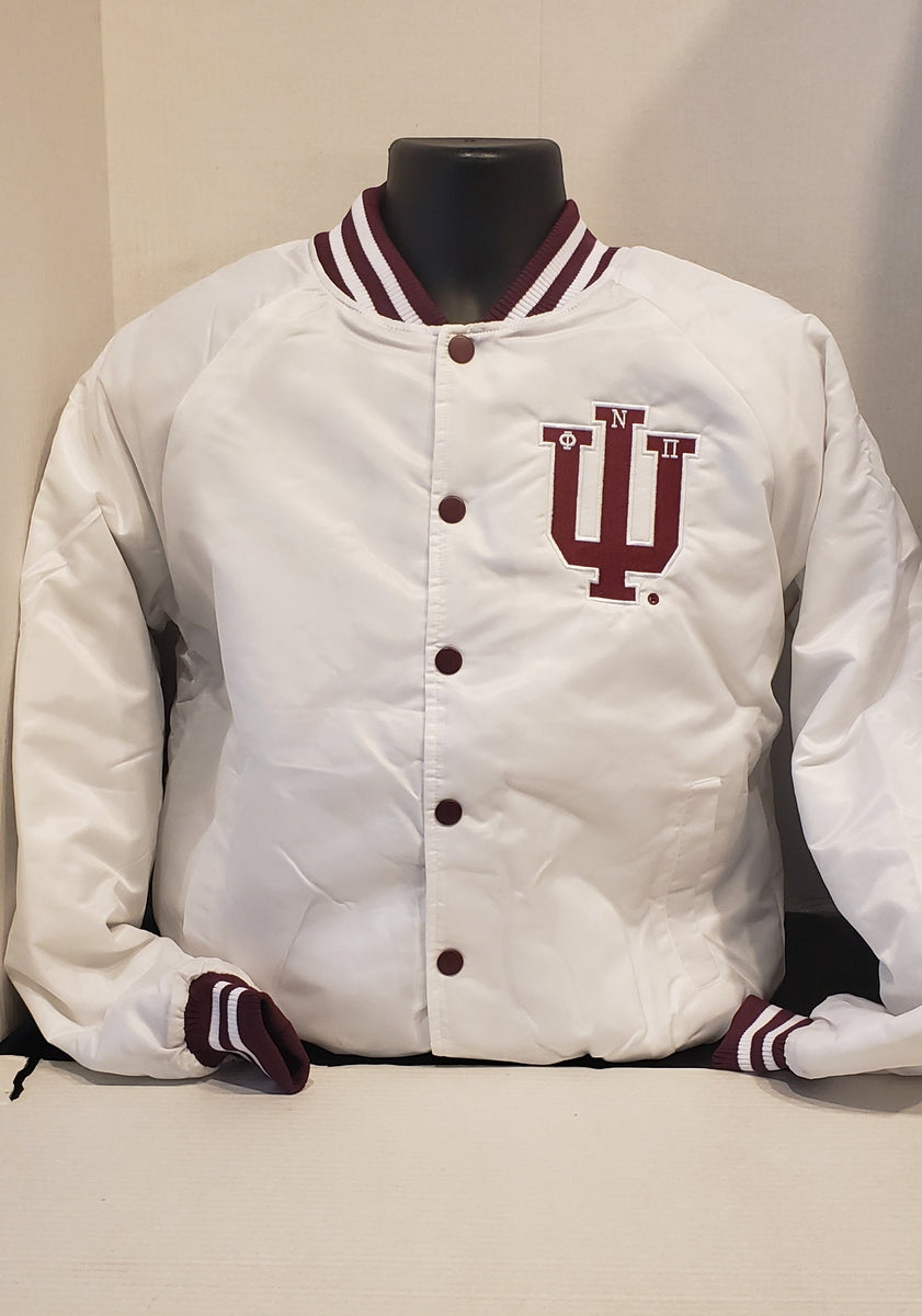 Kappa Alpha Psi(Crimson) (IU) Bomber Jacket – KLASSY GREEK EMBLEMS